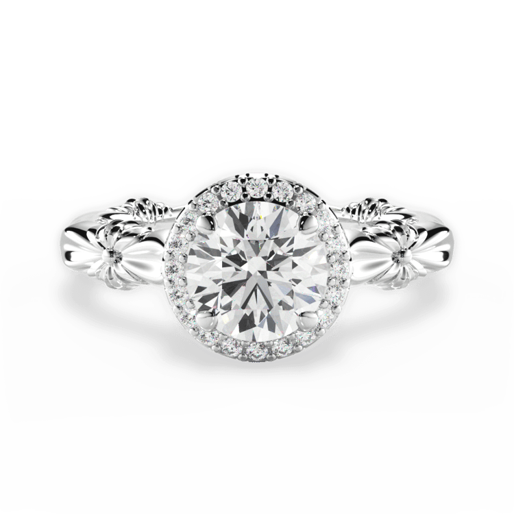 Ribbon Diamond Halo Engagement Ring – The Diamond Oasis